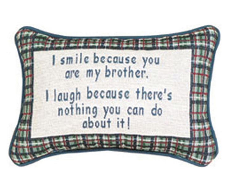 I Smile Because.....Brother Word Pillow – Lady Gryphon