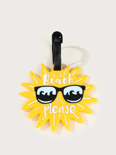 Yellow Sun "Beach Please" Luggage Tag – Lady Gryphon