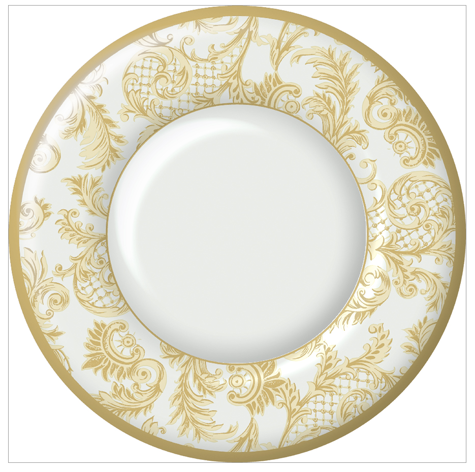 San Souci Gold Round Paper Dinner Plates – Lady Gryphon